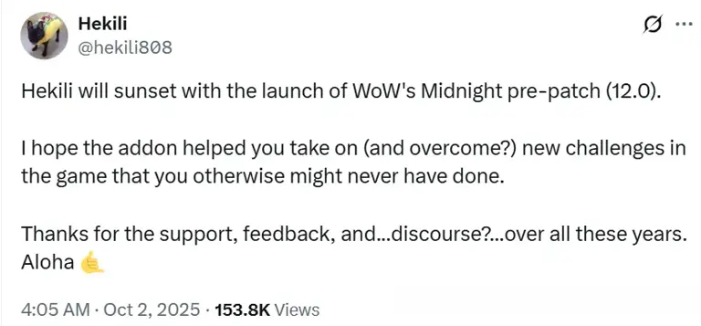 魔兽：继WA后，神级打地鼠插件Hekili宣布停更！