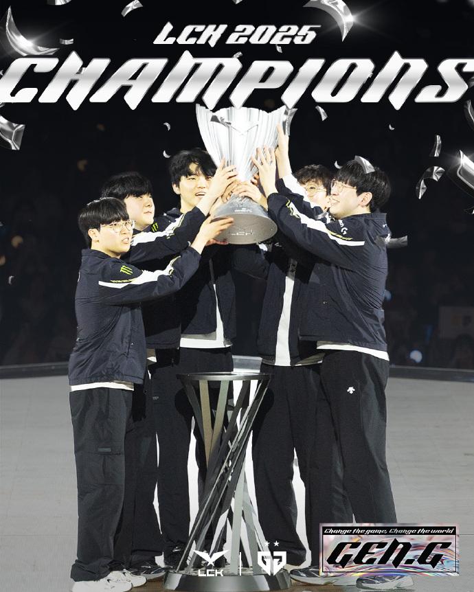 GEN官媒发文：MSI EWC LCK——三座奖杯