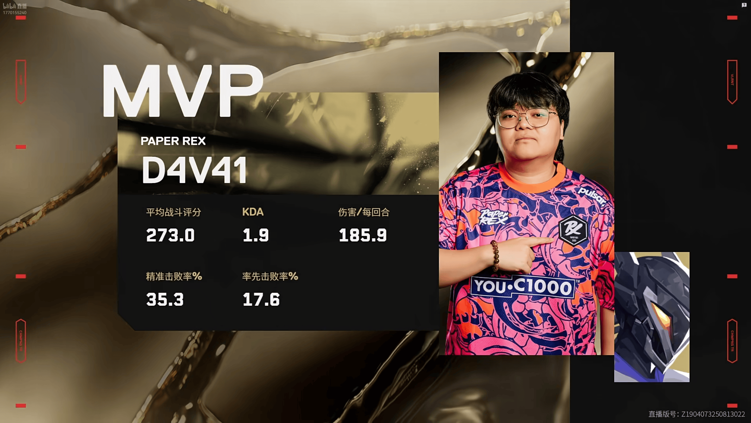273战斗评分185回合均伤，d4v41斩获PRX对阵TH图三MVP