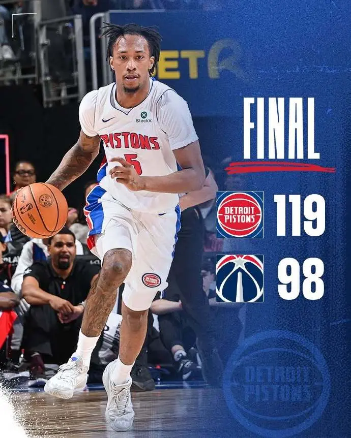 活塞21分大胜奇才！康宁汉姆16分12助，杜伦20分6板，CJ17分4板