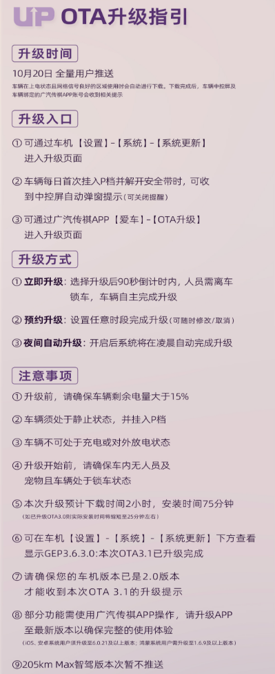 传祺向往S7国庆出行报告出炉，OTA 3.1同步推送