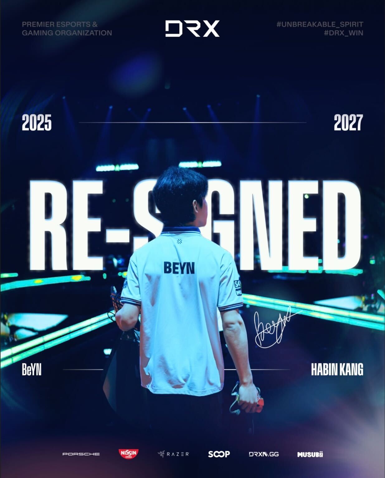 DRX发布人员变动公告：与BeYN续约至2027年