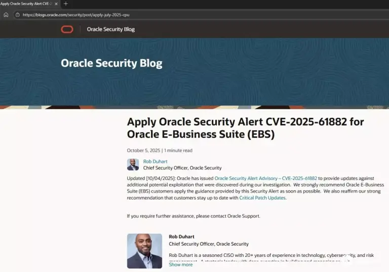 Google公布企业Oracle EBS系统遭黑调查报告，滥用的漏洞可能不只CVE-2025-61882