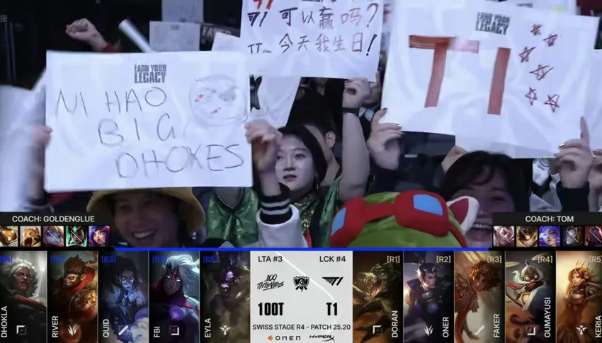 【S15瑞士轮】比BLG难打！T1先下一城，1-0暂时领先100T