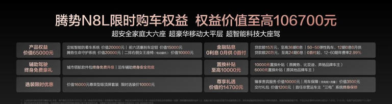 “移动大平层+堡垒”双Buff，腾势N8L 29.98万起，家庭SUV新选择！