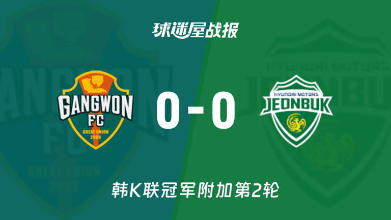 【韩K联】江原FCvs全北现代比赛结果：江原FC(0-0)全北现代比分战报