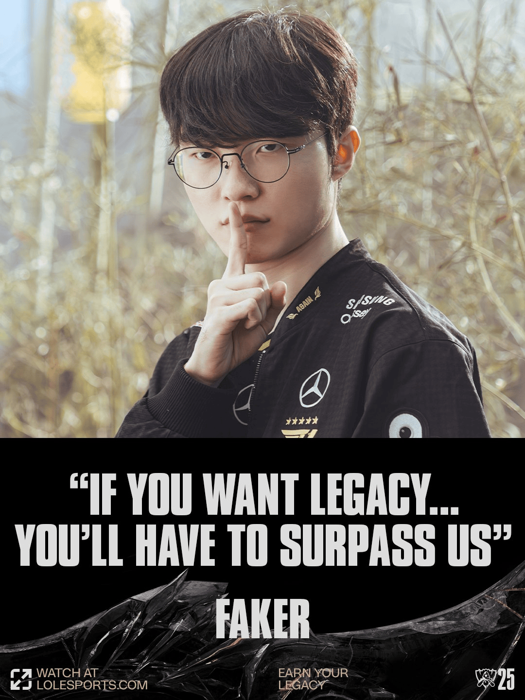 LOL官方分享Faker言论：如果你想要传奇，就必须超越我们