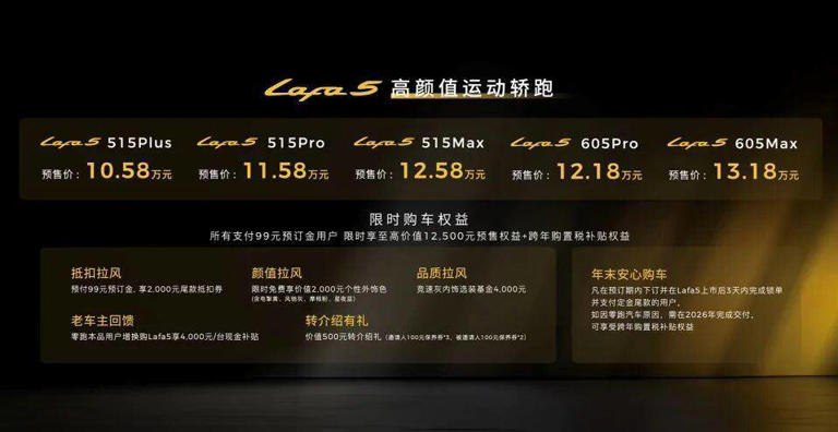 Lafa5来袭！年轻人第一台轿跑预售10.58万！零跑：有信心月销破万