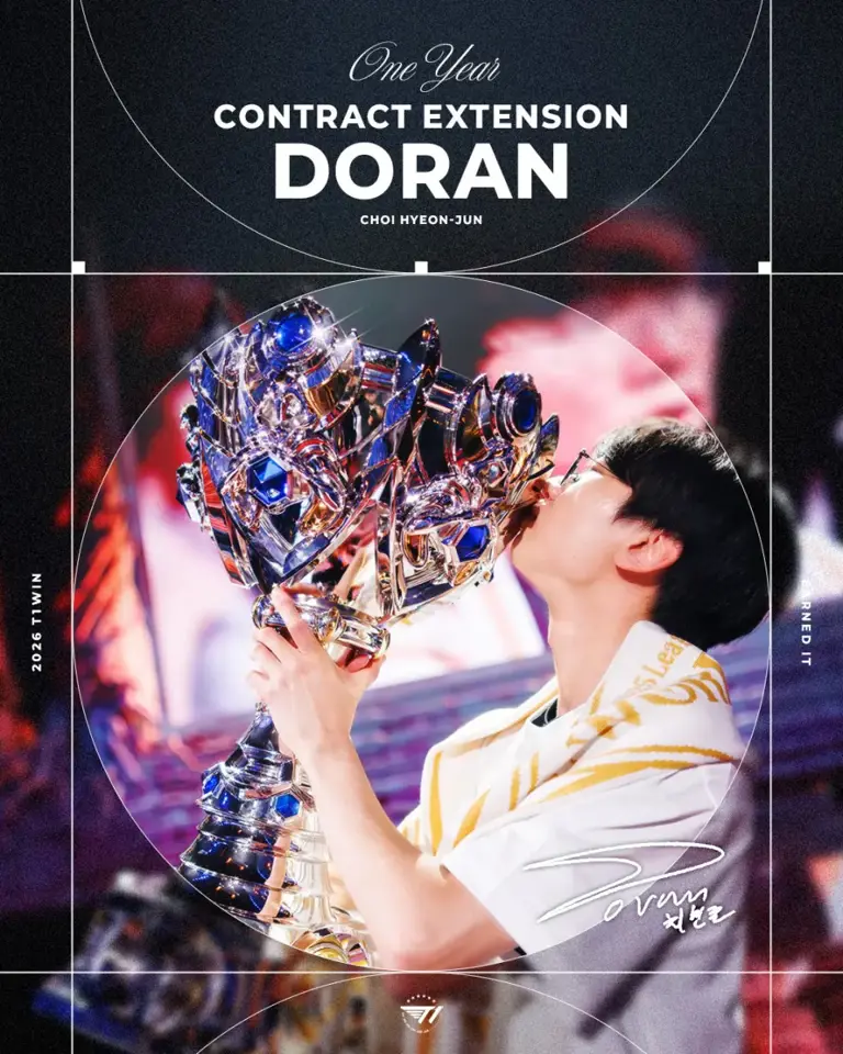 T1官宣FMVP离队！新AD已经有人选！与Doran成功续约！