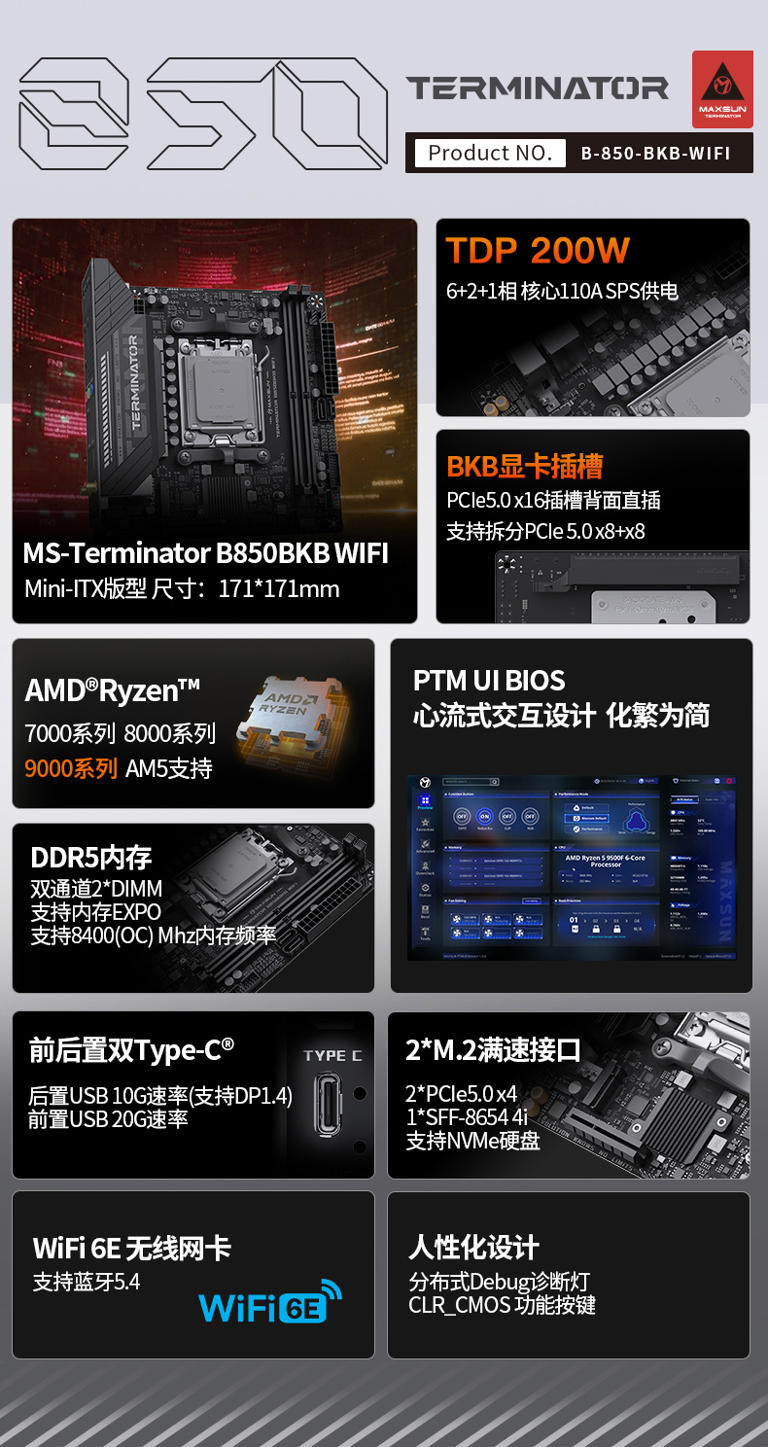铭瑄 AMD B850 / X870 主板新品确认对未来处理器支持