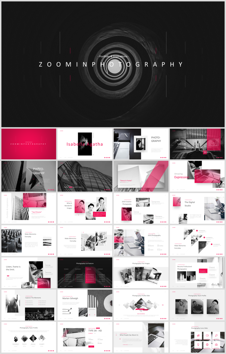 一次打包领取36套红色商务主题PPT模板！