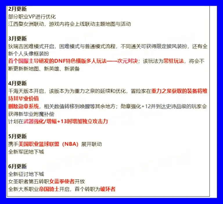 DNF：2026年“更新计划”！B套升级+太初调试，还有新职业+新副本