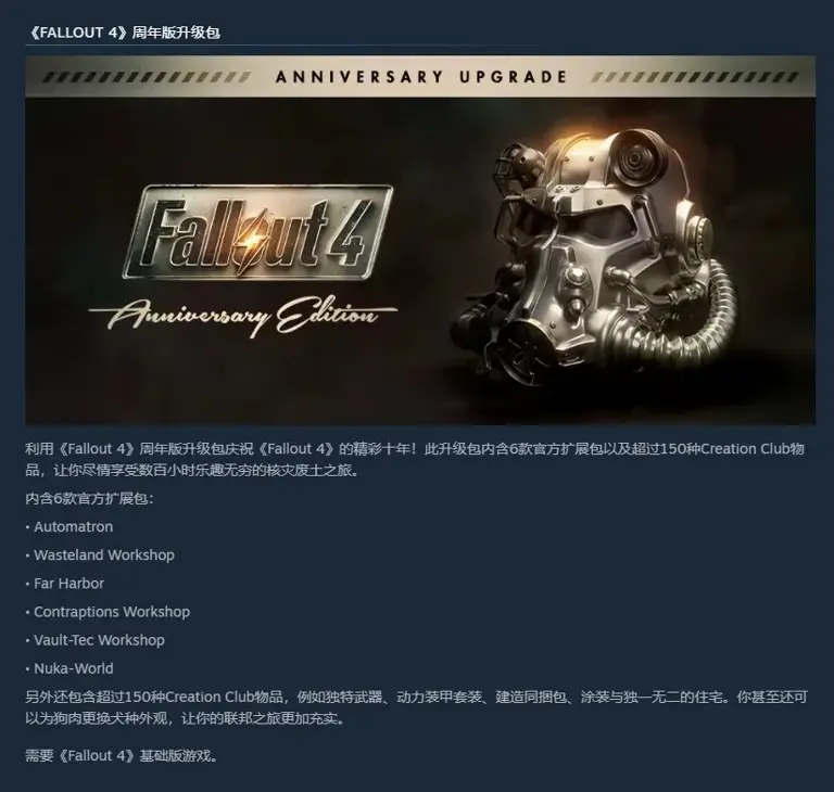bug不修，工坊mod当dlc卖，《辐射四》十周年拉了坨大的