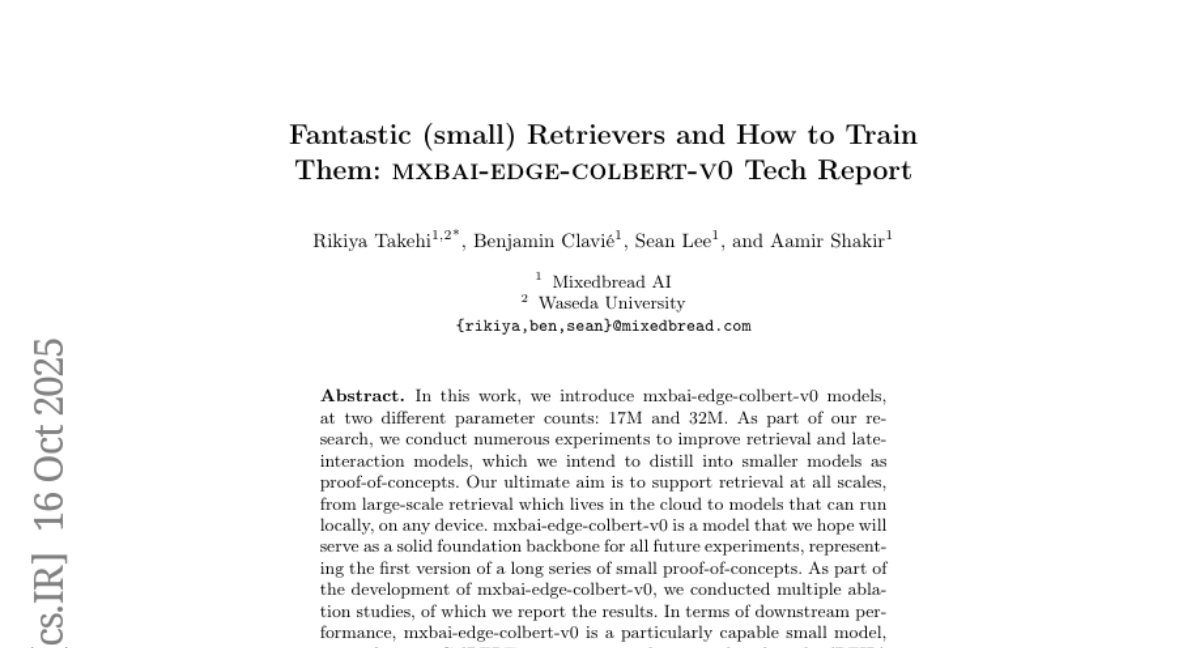 Mixedbread AI团队发布新一代超小型检索模型：17MB也能超越130MB巨头