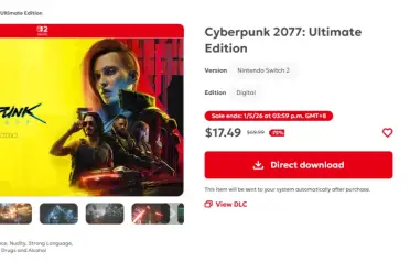 价格没标错! 官方确认《2077》Switch版售价骤降70%