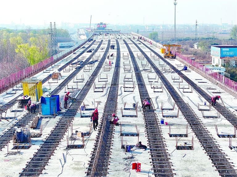 204国道赣榆城区段工程全力冲刺保通车