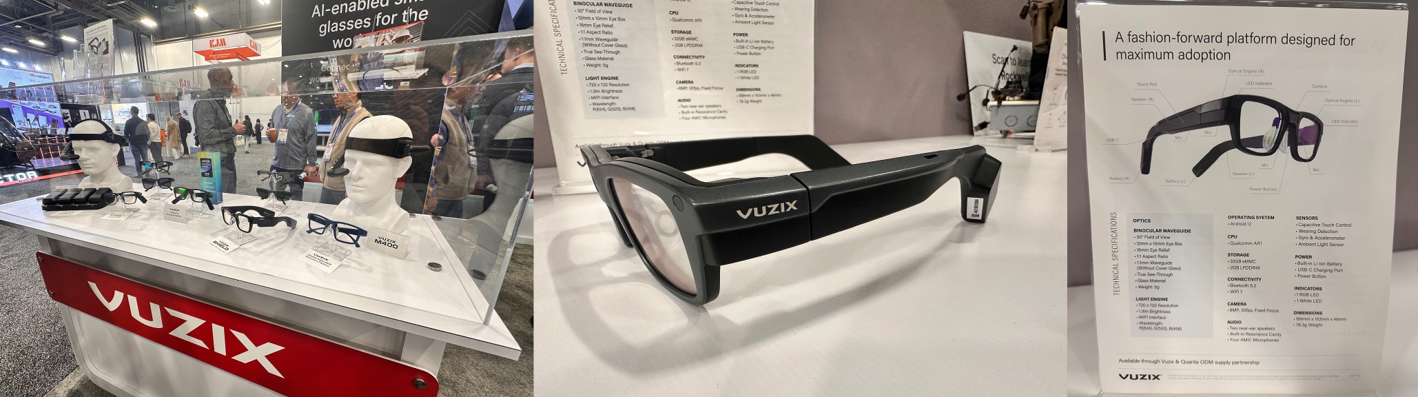【CES2026】Vuzix展出双目LCoS AR眼镜，分辨率720×720