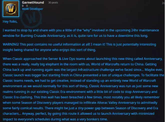 《魔兽世界》国服回归难倒暴雪: 这是史上最大基建挑战!