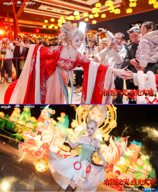 35米宽的花灯和1000台无人机，DNF手游点亮了大唐