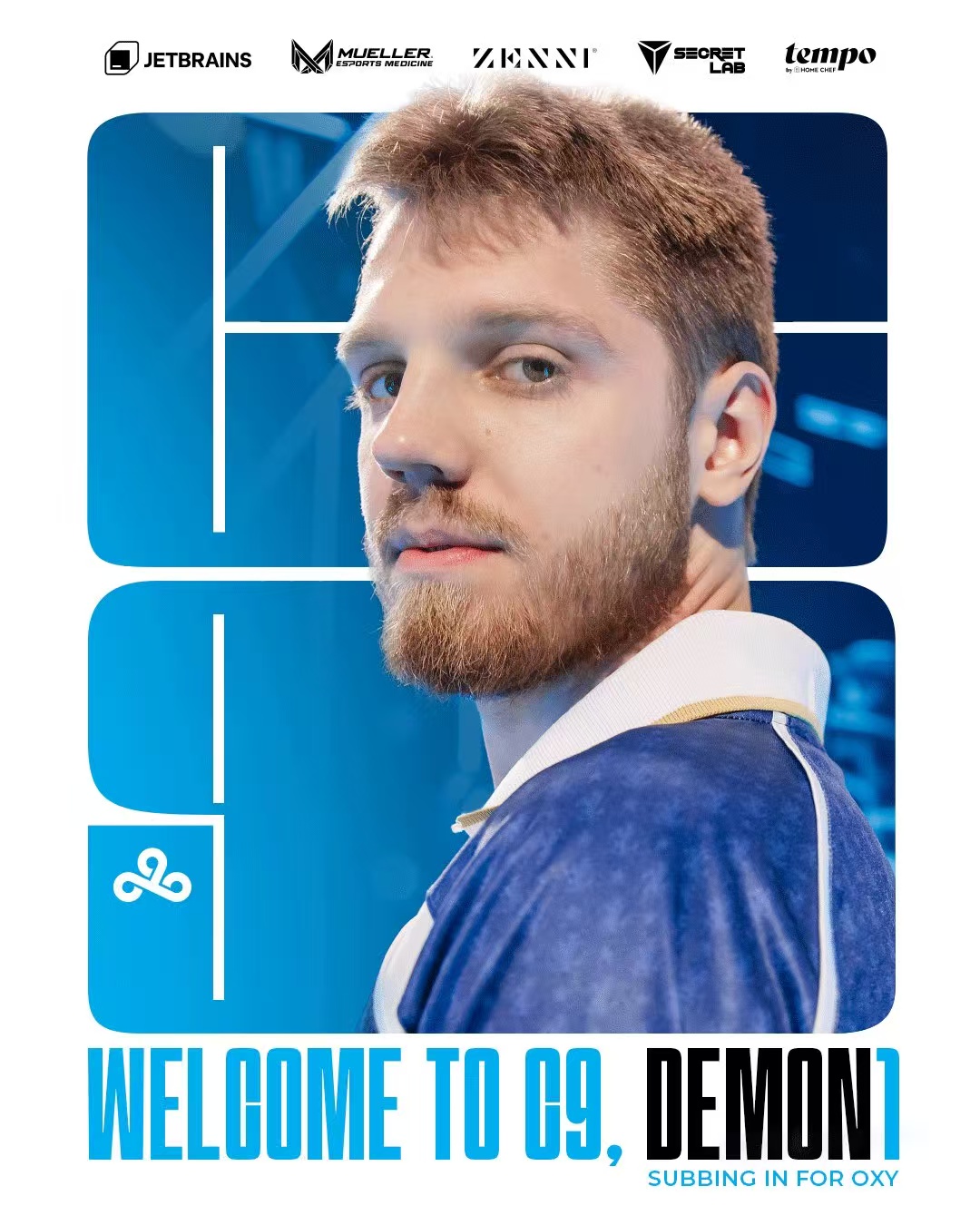 C9官宣：Demon1临时加盟救火，顶替OXY出战比赛