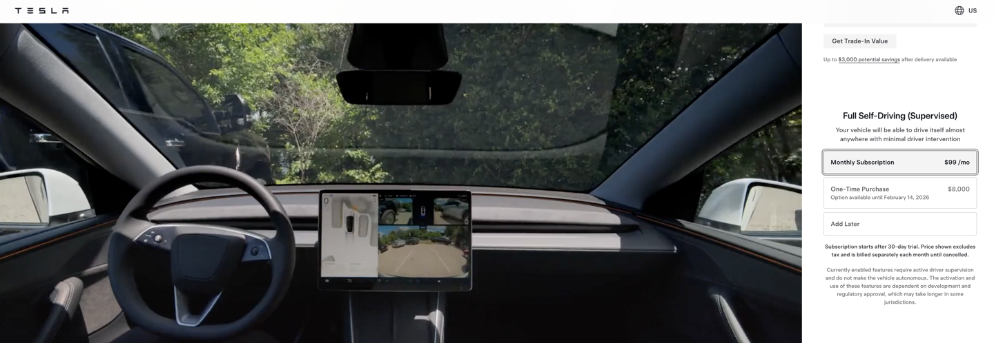 特斯拉美国：已购 EAP 车主订阅 FSD 可享每月 49 美元优惠价