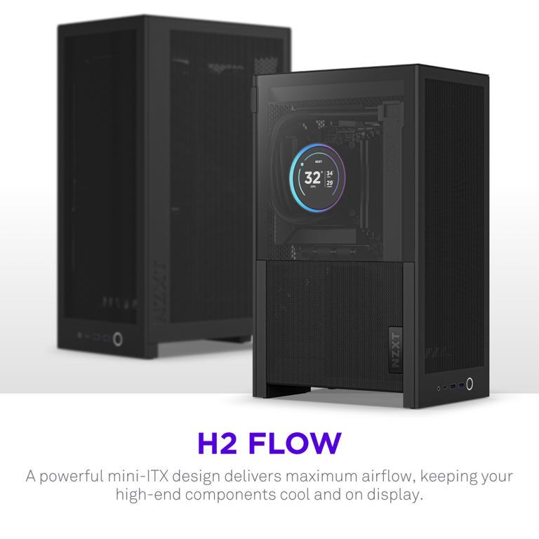 NZXT 推出立式 ITX 机箱 H2 Flow：背对背布局，支持 280 冷排