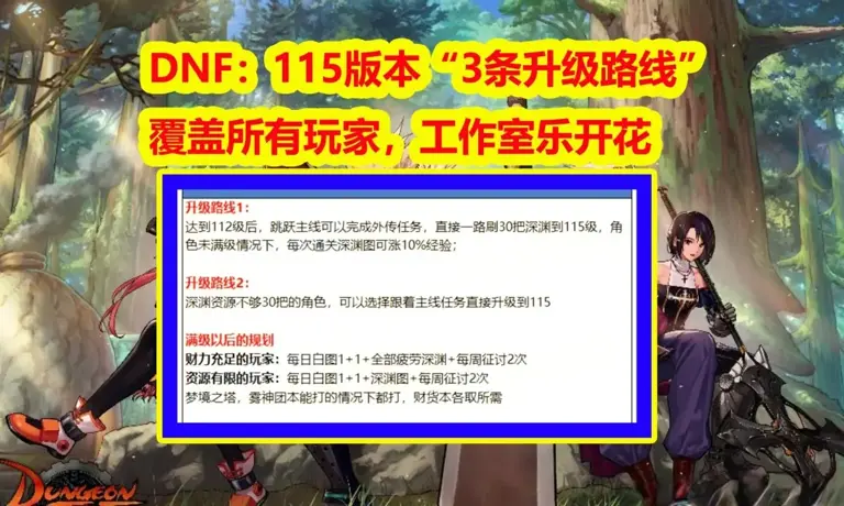 DNF：115版本“3条升级路线”！覆盖所有玩家，工作室乐开花