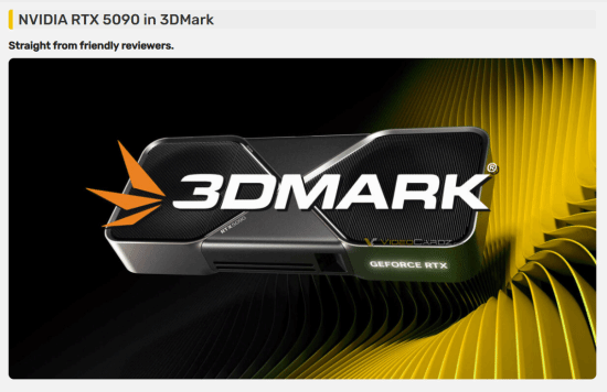 RTX 5090 3DMark跑分泄露：比4090性能提升约39%