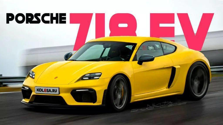 保时捷全新 718 Cayman EV 渲染图曝光，下半年首发，2026 年上市