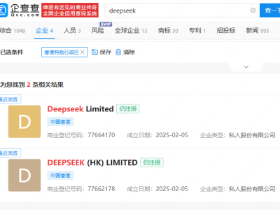 DeepSeek日活激增破2000万，香港两公司同名成立引关注