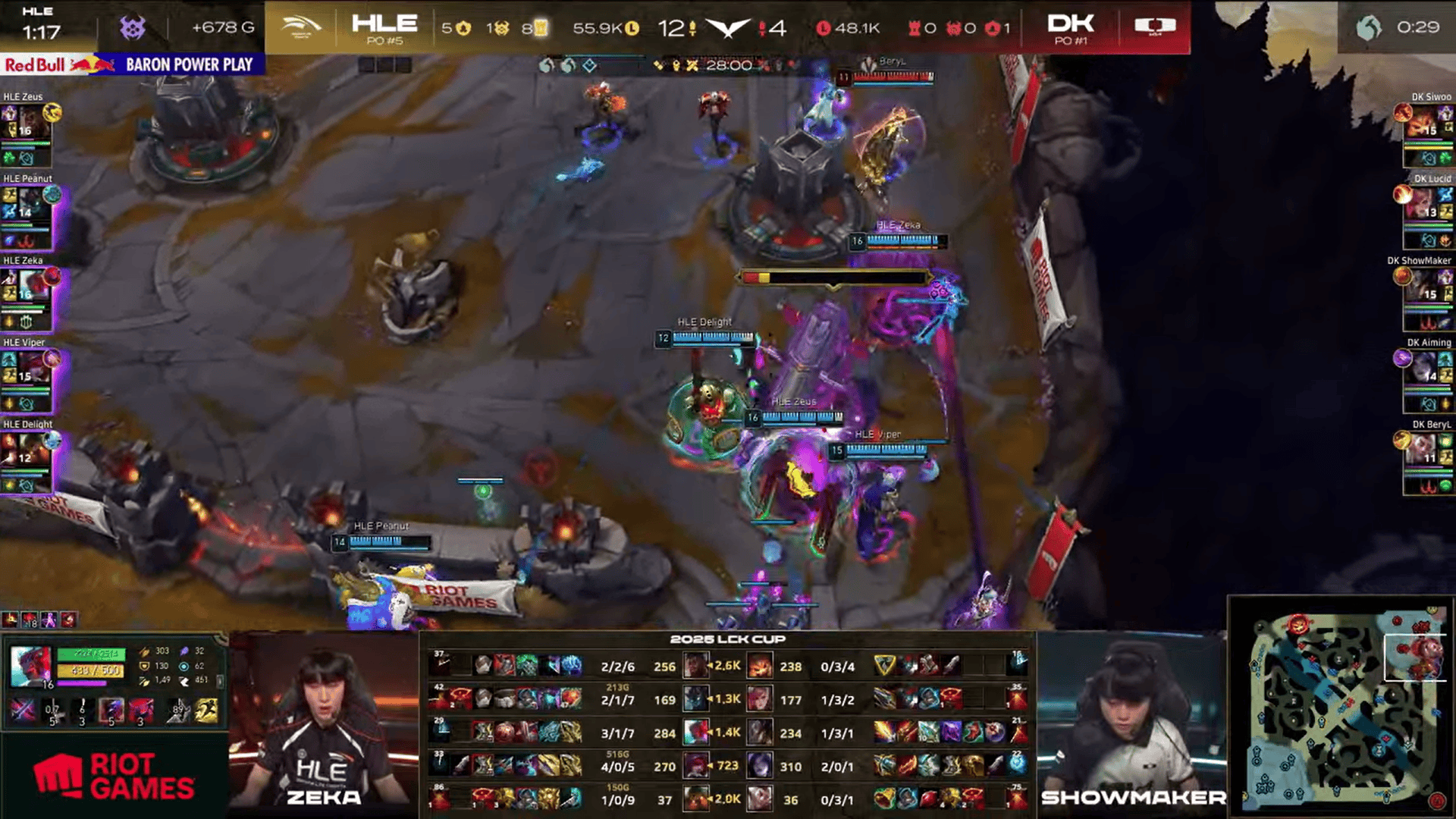 HLE 1-0 DK：ShowMaker卡牌节奏全无，HLE首局轻松取胜