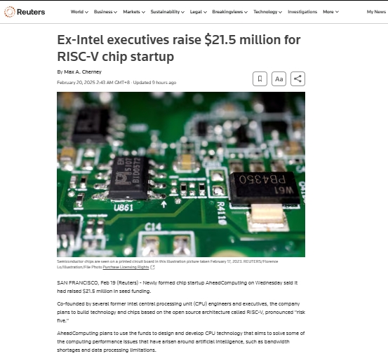 AheadComputing获2150万元美元融资，由多名前英特尔CPU工程师及高管创立