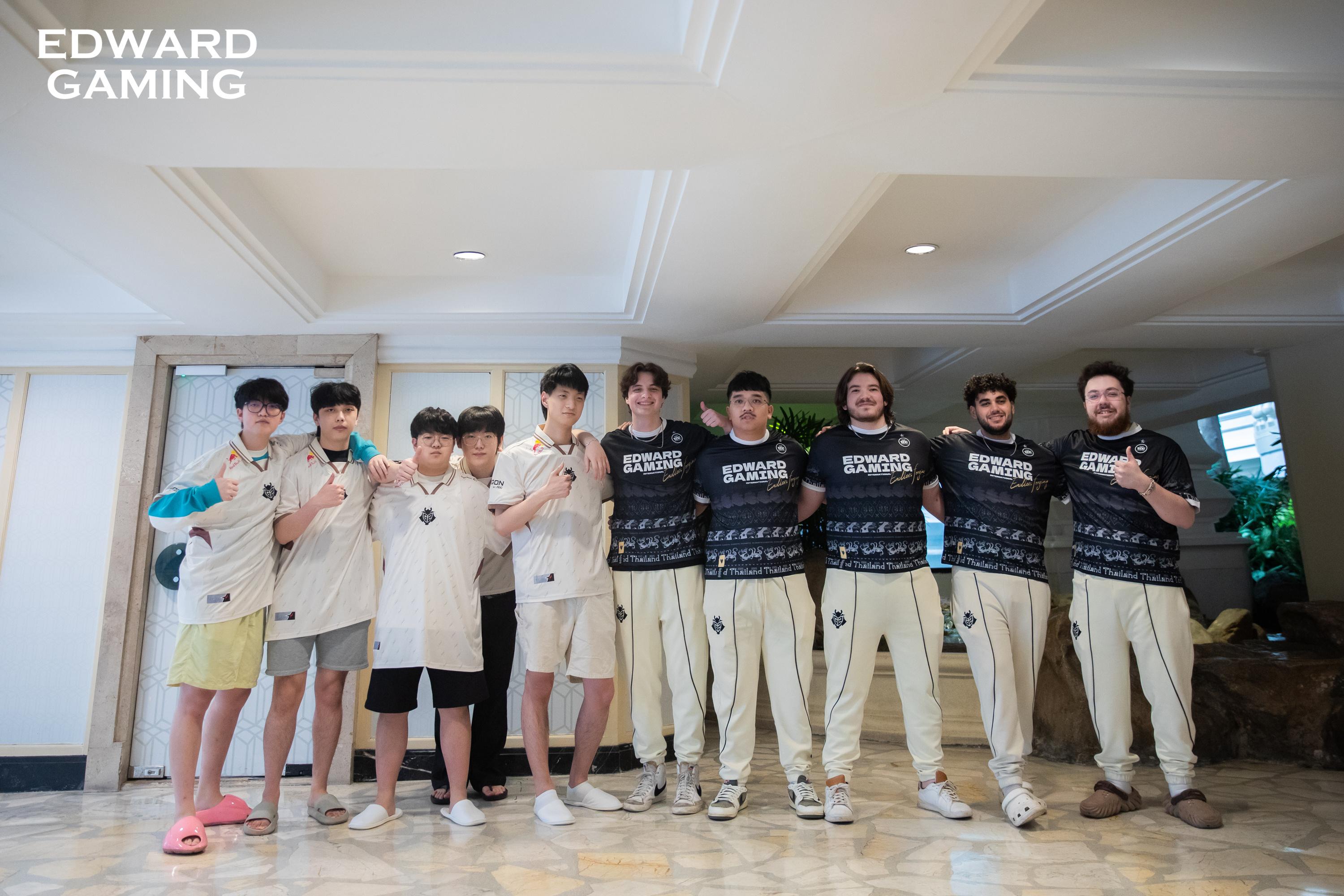 EDG发布与G2交换队服返图：又又又和兔宝交换了新队服！