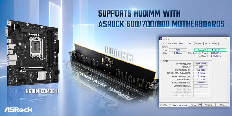 内存危机逼出“半通道”：华擎、华硕支持 DDR5 32-bit HUDIMM