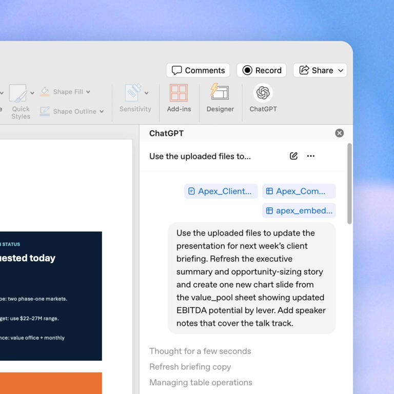 OpenAI 推 beta 版 ChatGPT for PowerPoint