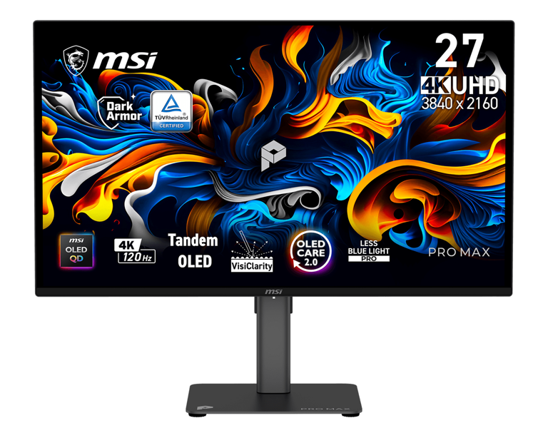 微星推出 PRO MAX 271UPX12G 显示器：26.5" UHD 120Hz