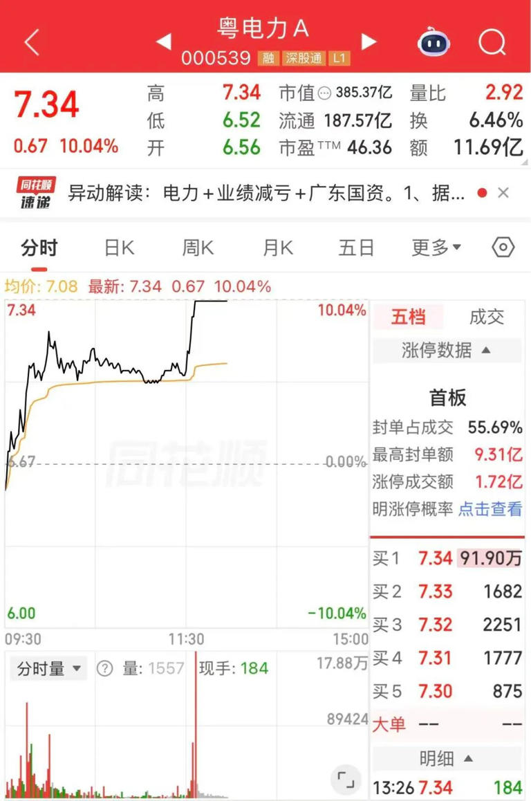 超90万手封单! 300亿龙头，垂直涨停
