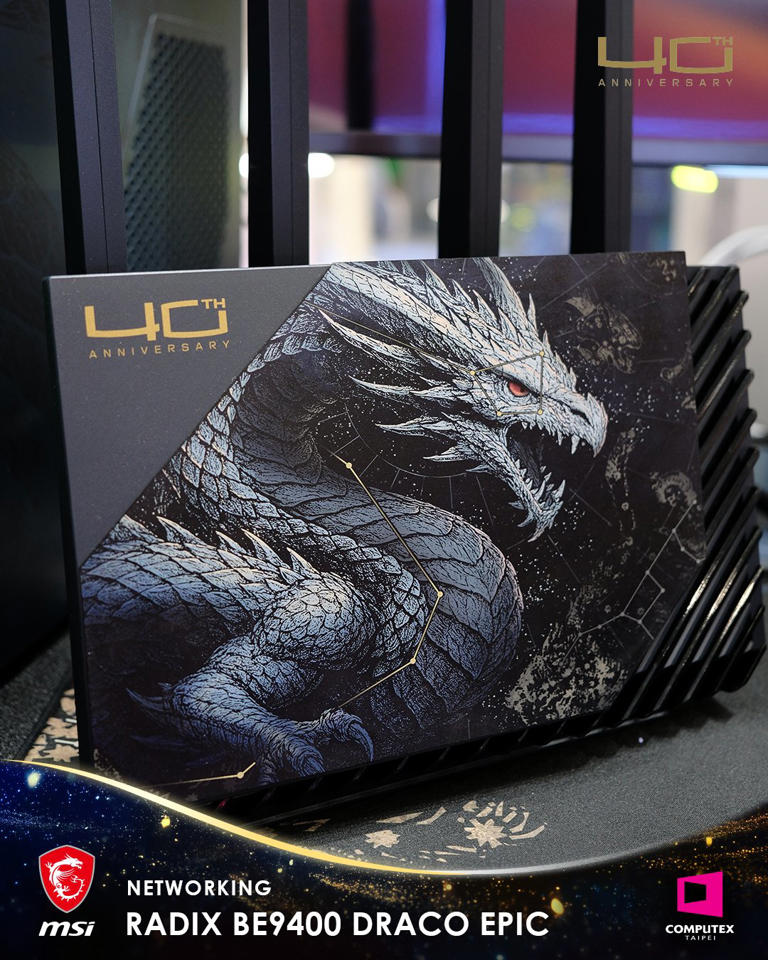 微星晒更多 Draco Epic 四十周年纪念硬件，覆盖显卡、外设、网络