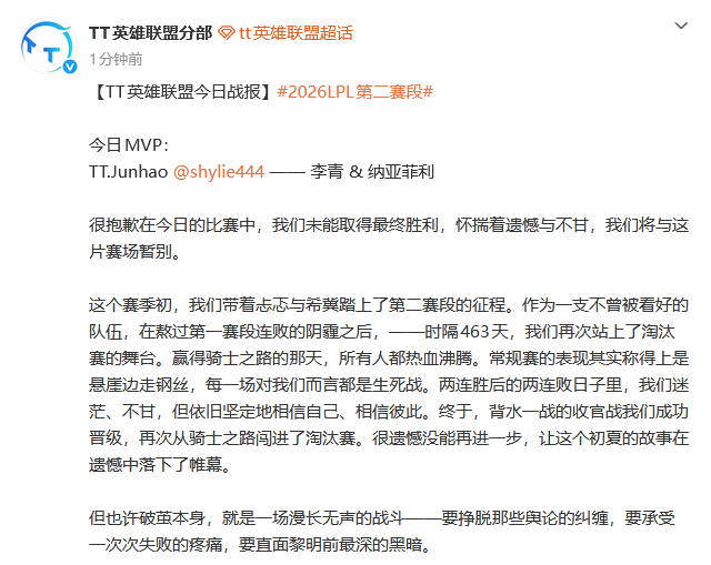 TT告别第二赛段：结束是另一种开始，下次在更高的地方再会