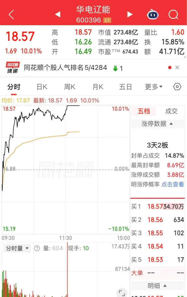 超90万手封单! 300亿龙头，垂直涨停