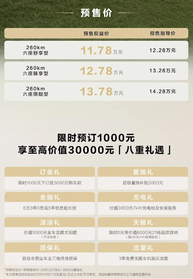 五菱再造亲民大车! 六座插电混动SUV星光L预售：11.78万起