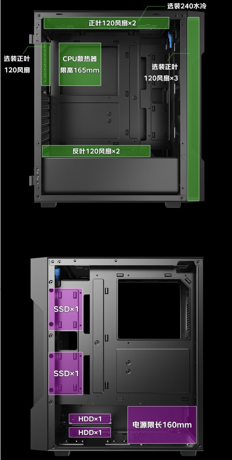 AOC“CG397B”ATX 机箱发售：侧透设计、兼容 240 水冷，129 元