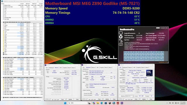 4-DIMM主板首次突破! 芝奇DDR5内存跑出9200MT/s：仅1.1V电压