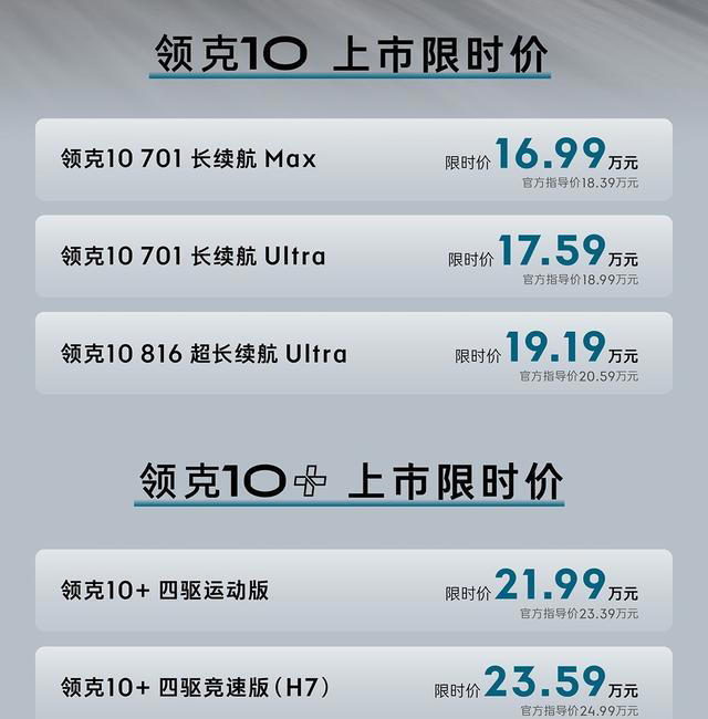 领克10上市，16.99万元起够不够狠