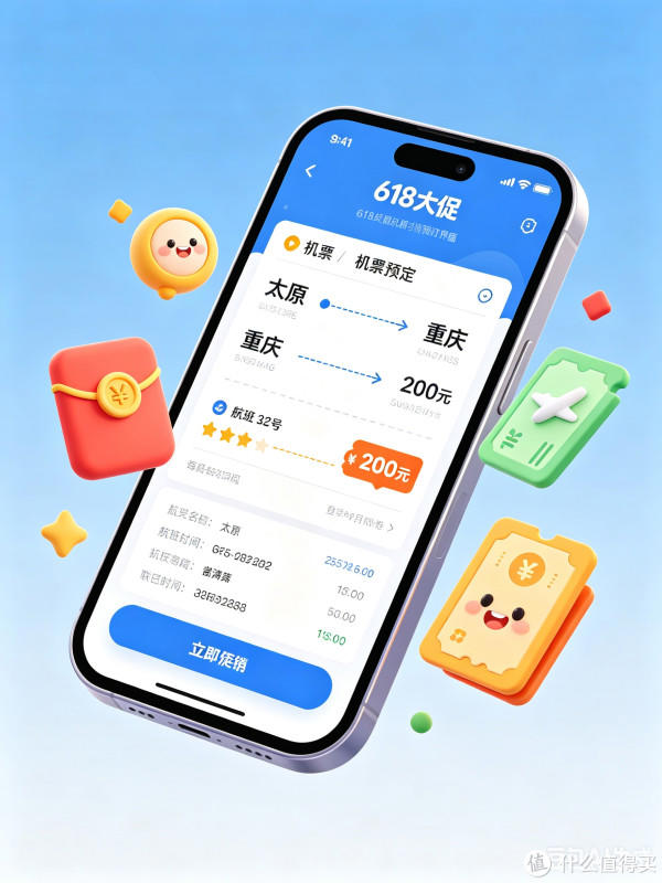 618旅游购物车，羊毛高手请上座!太原→重庆特价机票实测