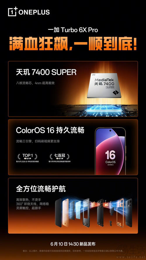 一加Turbo 6X系列即将发布，Pro版大量配置公布