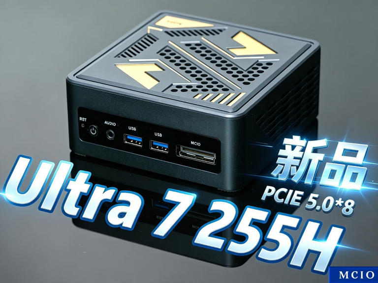 PCIe Gen5 ×8 高带宽，TOPC 预热 Ultra 7 255H 款 MCIO 迷你主机