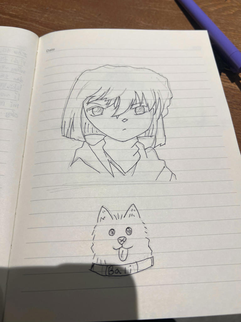 Kael社媒分享画作：放假的时候我去咖啡厅画画