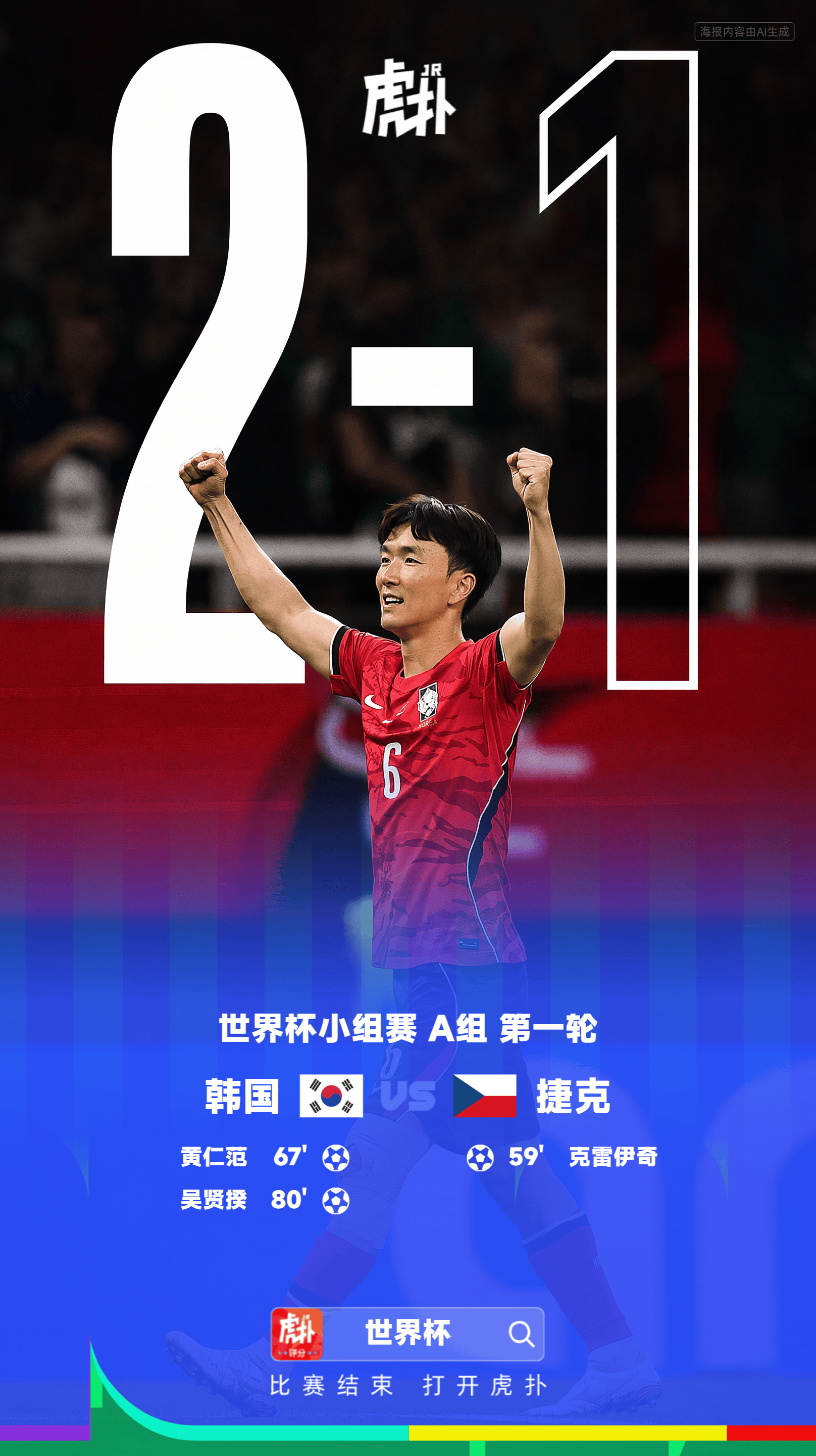 擅打逆风球，韩国队近6场世界杯胜利有4次是逆转取胜
