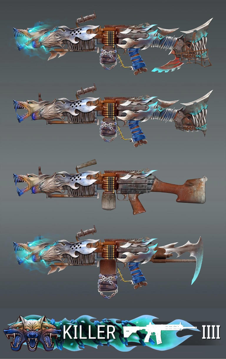 新年版本成长型皮肤：AUG、M762、M249、平底锅 每款都有异色皮肤